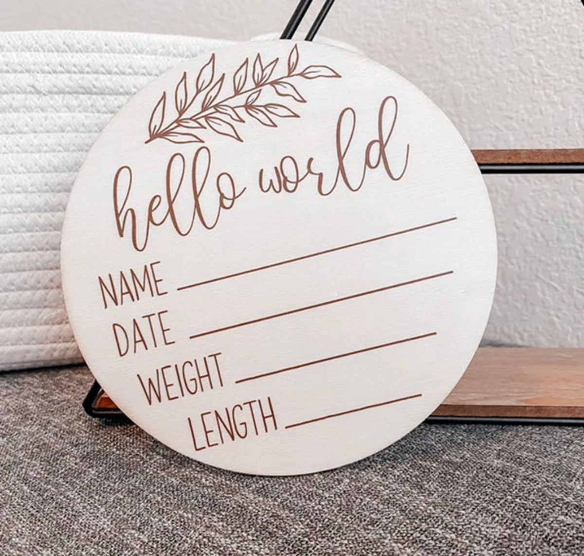 Birth Stats Sign | Hello World | Birth Announcement Sign – Bambika